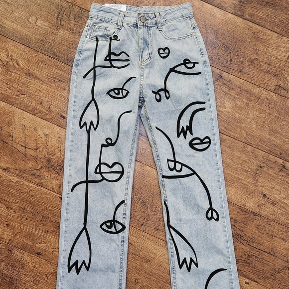 Zuo Yan | Jeans | Zuo Yan Womens Straight Leg Cropped High Rise ...